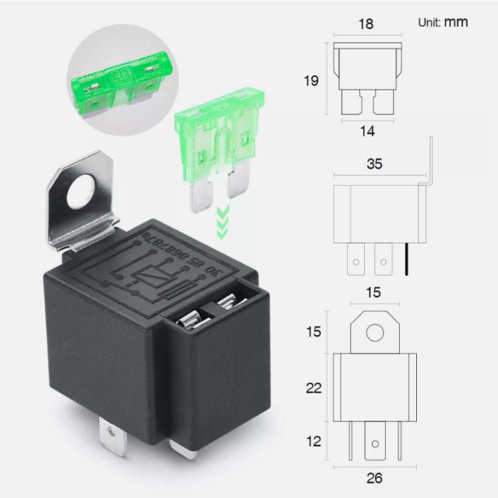 Universal 12v SPDT 5-Pin 30A Relay + Fuse – MK Sportscars
